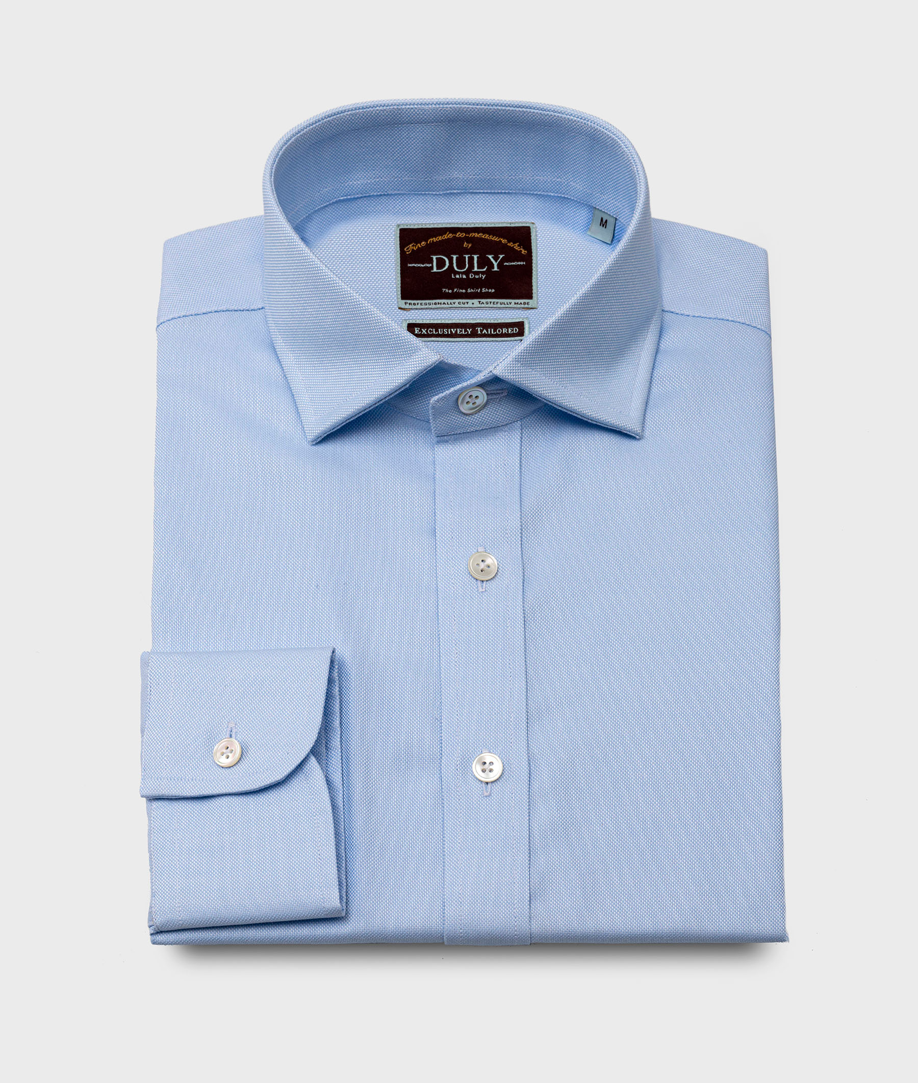 Pin Point Blue / Spread Collar / White Mother of Pearl - DU's